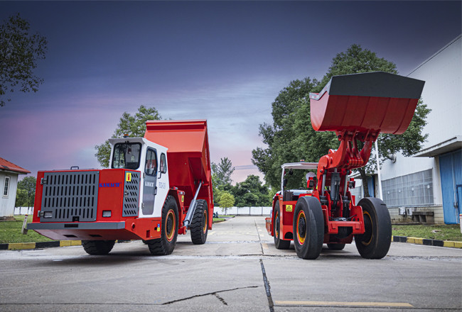 Underground loader and mine truck